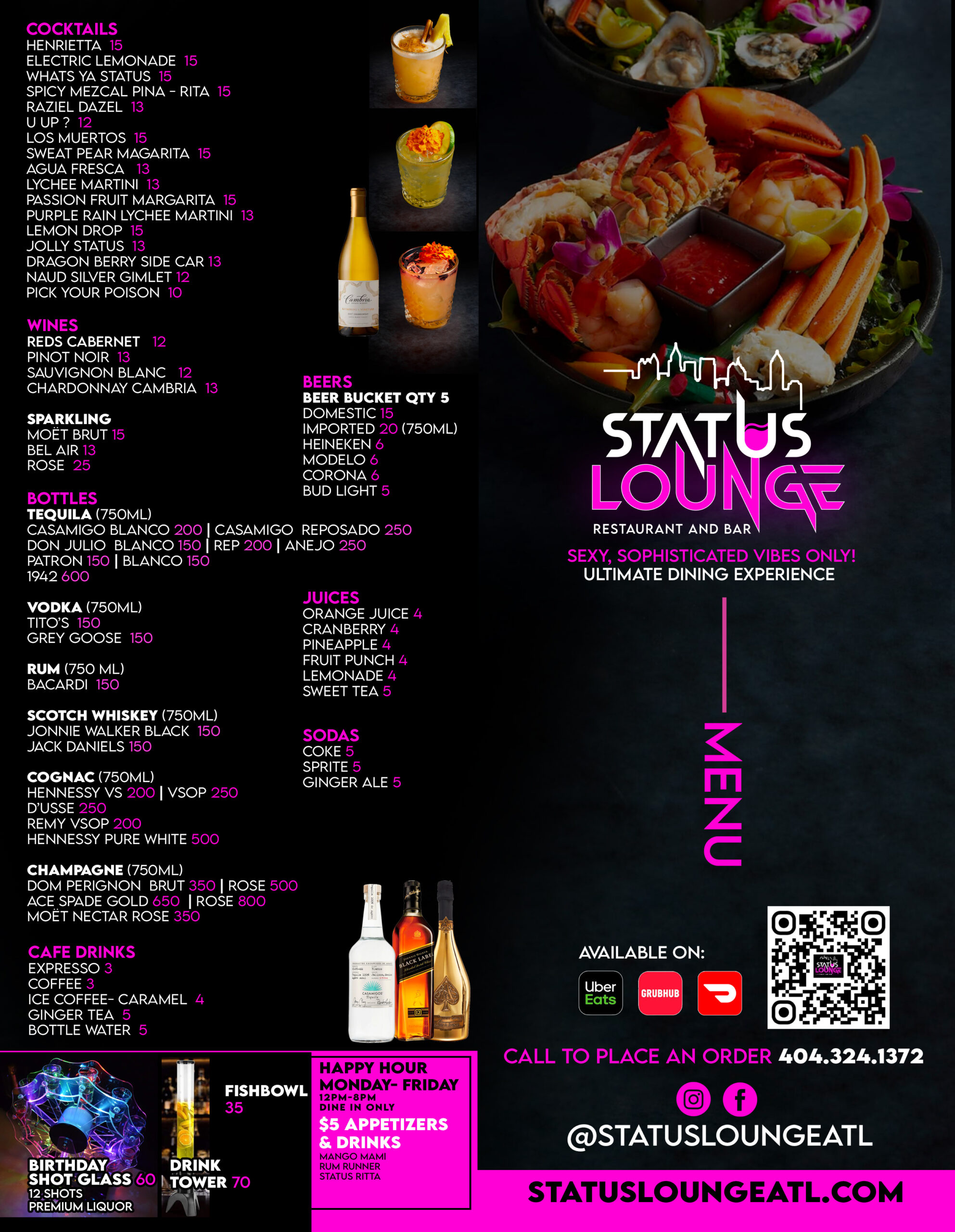 Menu - Status Loungeatl
