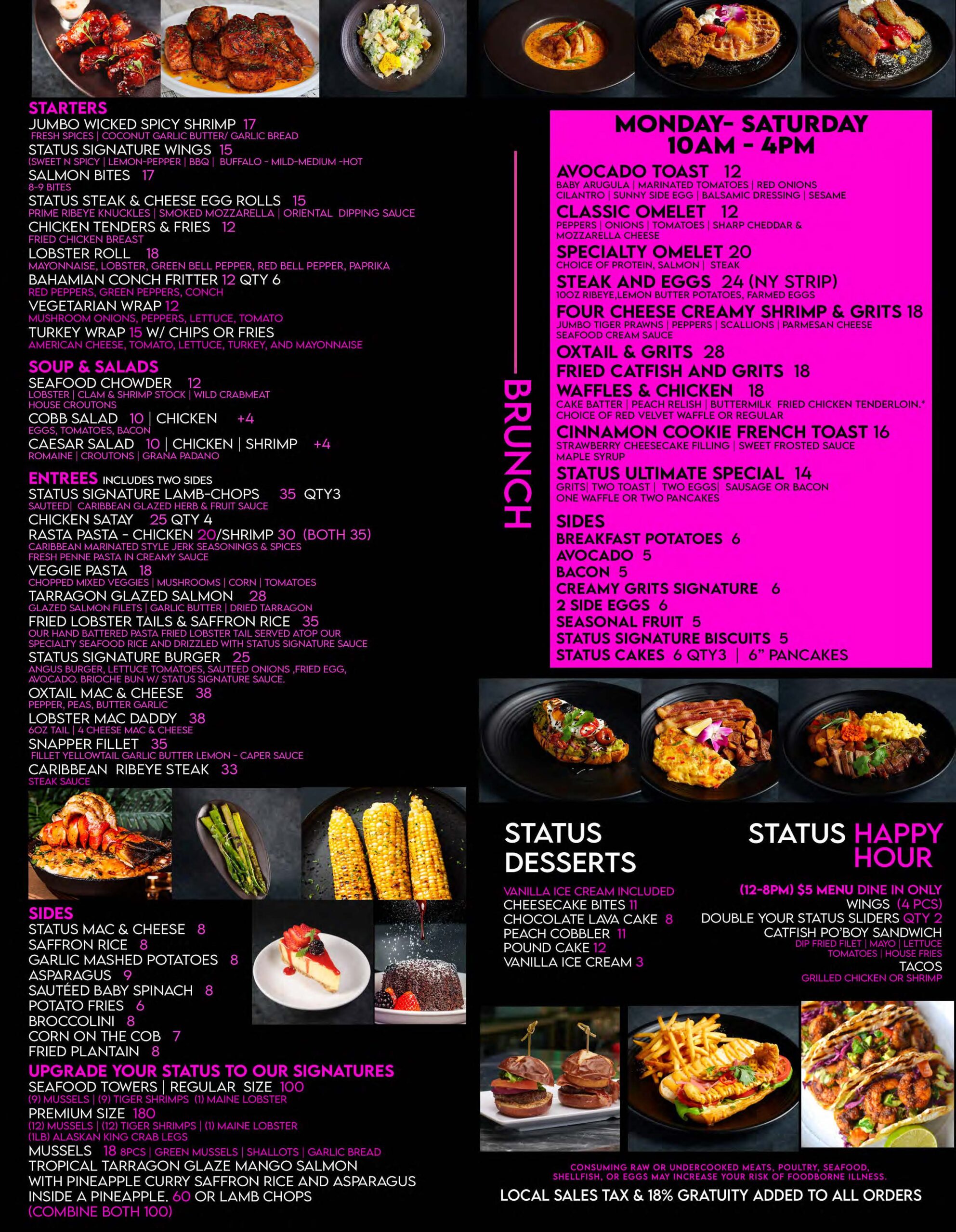 Menu - Status Loungeatl